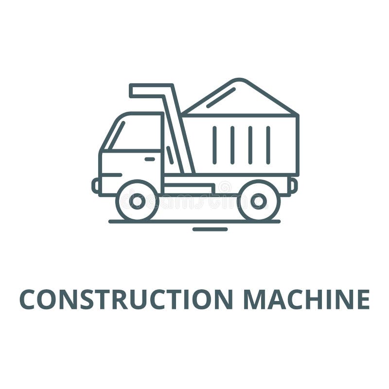 Construction Machine Line Icon, Vector. Construction Machine Outline ...