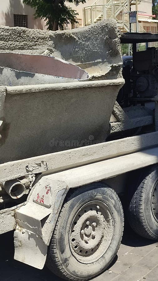 Construction Machine for Mixing Cement, Wheel Part, Transport Stock ...