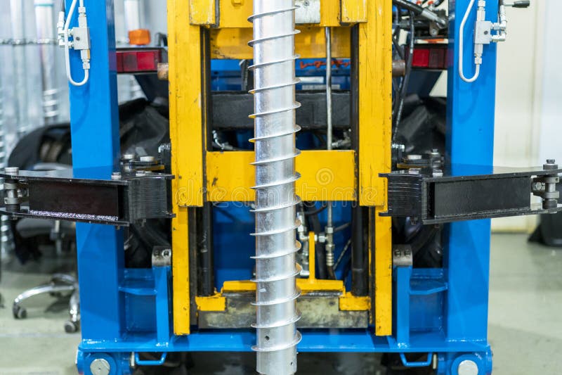 Construction Machine for Piling the Piles into the Ground Stock Photo ...