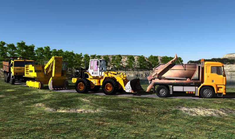 Construction machinery. stock illustration. Illustration of large ...