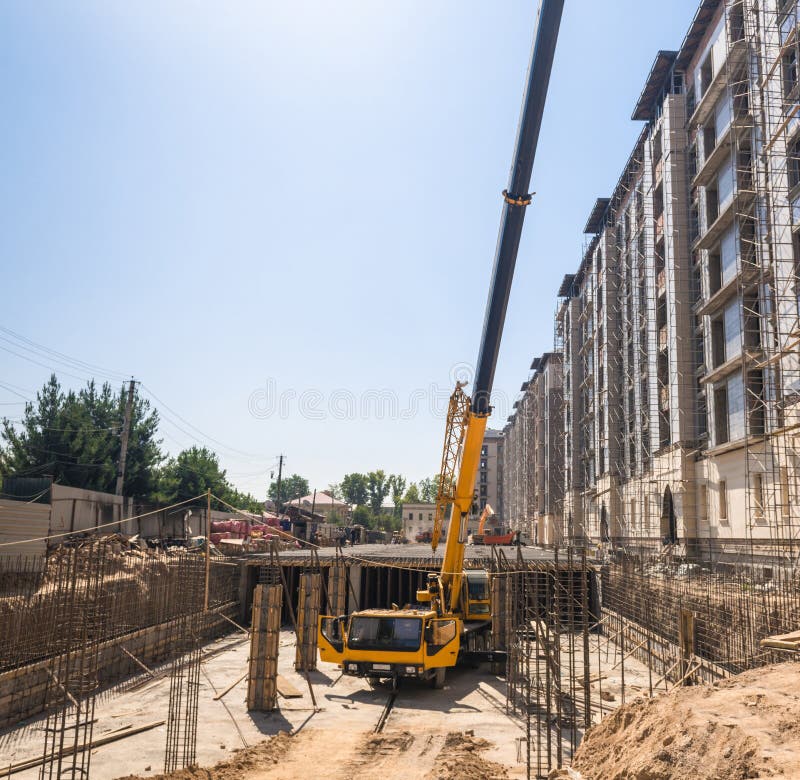 Construction Machinery and Buildings Stock Image - Image of armature ...