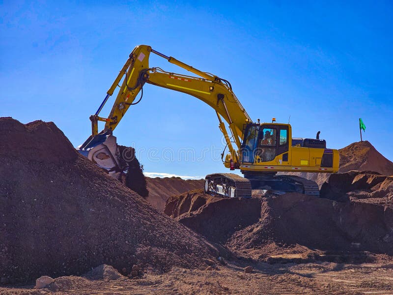Construction Machinery and Bulk Earthworks in Mining Stock Photo ...