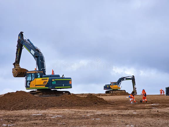 Construction Machinery and Bulk Earthworks in Mining Stock Image ...