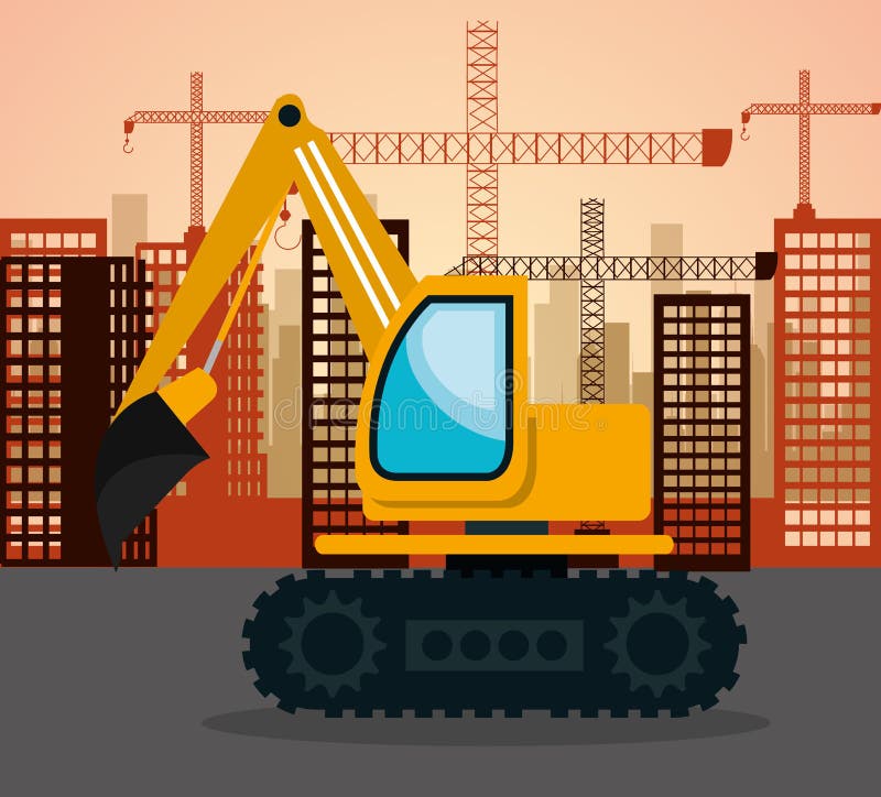 Construction Machinery Design Stock Illustration - Illustration of ...