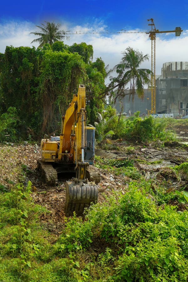 Construction Machinery for Excavation Stock Photo - Image of earthworks ...