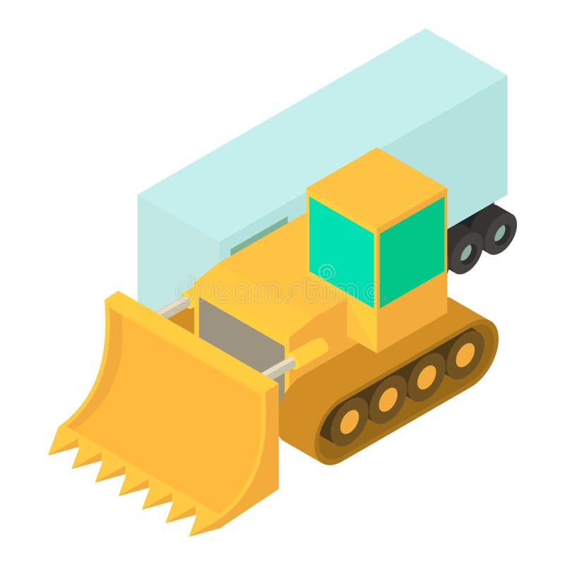 Construction Machinery Icon Isometric Vector. Building Bulldozer Cargo ...