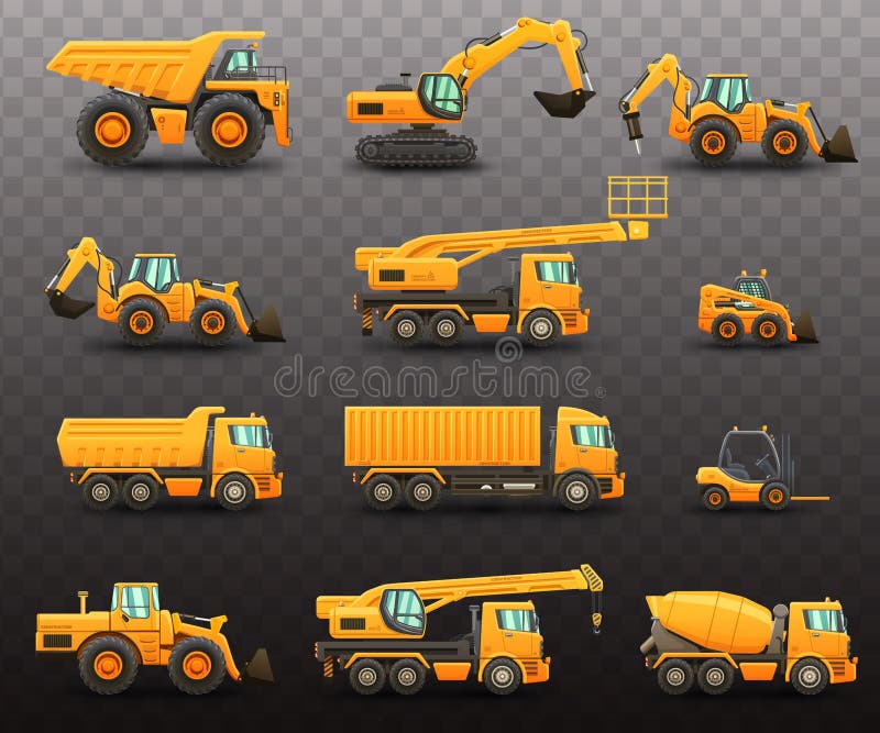 Construction machinery set stock vector. Illustration of equipment ...