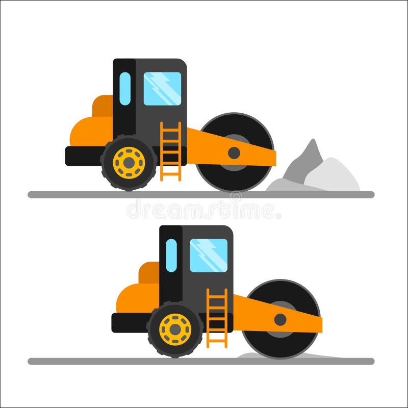 Construction Machinery Vector Illustration on White Background Stock ... Construction Machinery Vector Illustration on White Background Stock ...