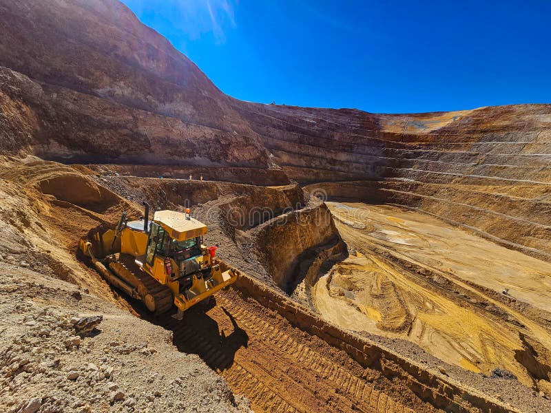 Construction Machinery Working in Open Pit Mine Stock Photo - Image of ...