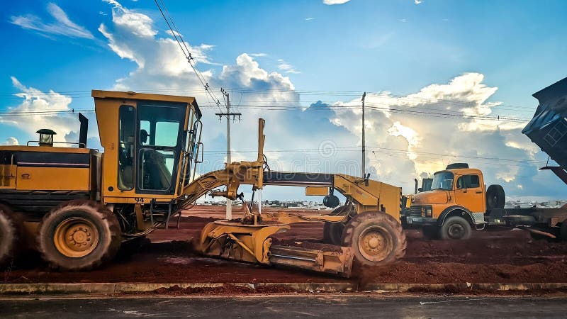 Construction Machines in Action Stock Photo - Image of action ...