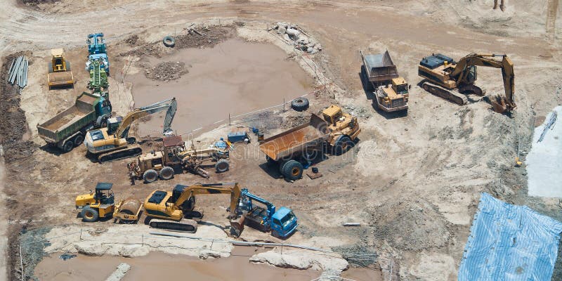 Construction Machines at Work Stock Image - Image of industrial ...