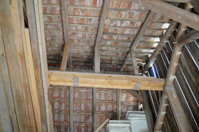 Construction Made of Wood in Skeleton Construction Carpenter or ...