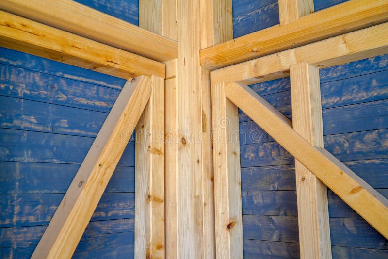 Construction Made of Wood in Skeleton Construction Carpenter or ...