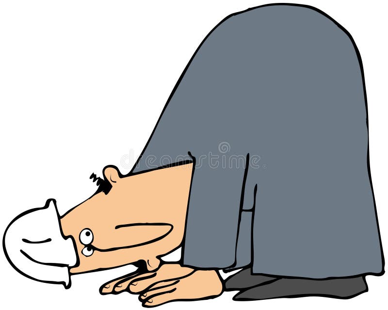 Man Bending Over To Pick Up a Paper Stock Illustration - Illustration ...