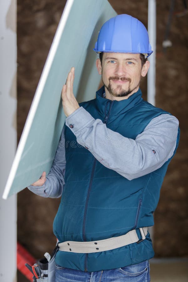 Construction Man Carrying Board Stock Image - Image of hamer, plank ...