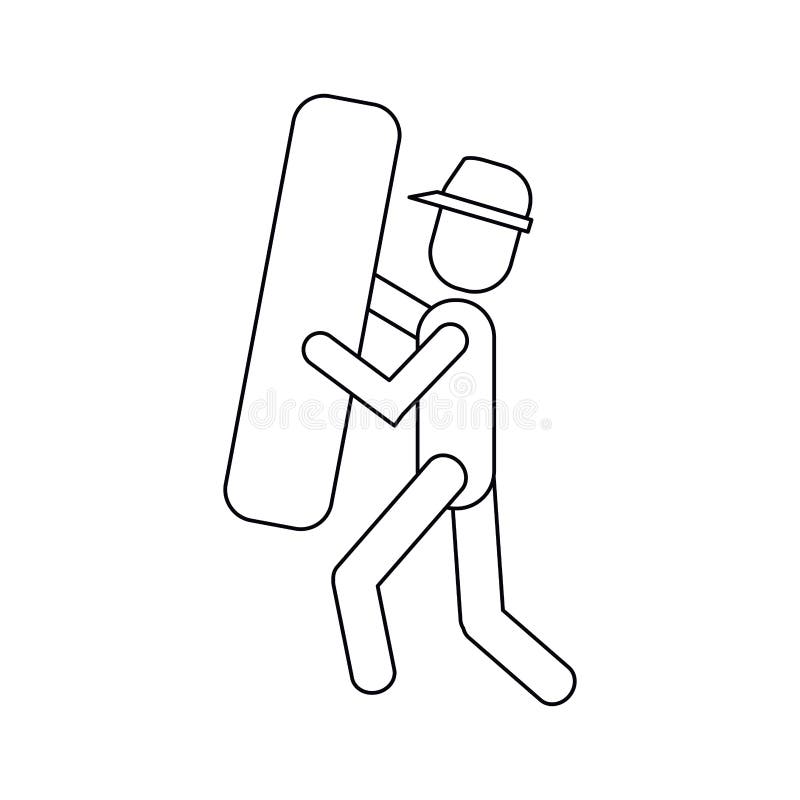 Construction Man Element Work Outline Stock Vector - Illustration of ...