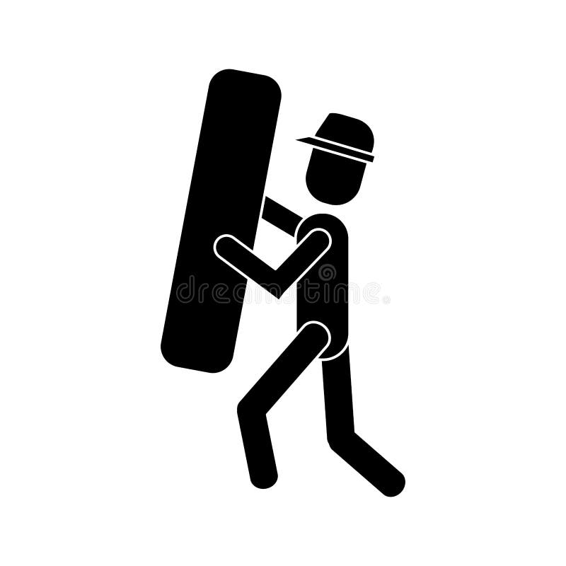 Construction Man Element Work Pictogram Stock Vector - Illustration of ...