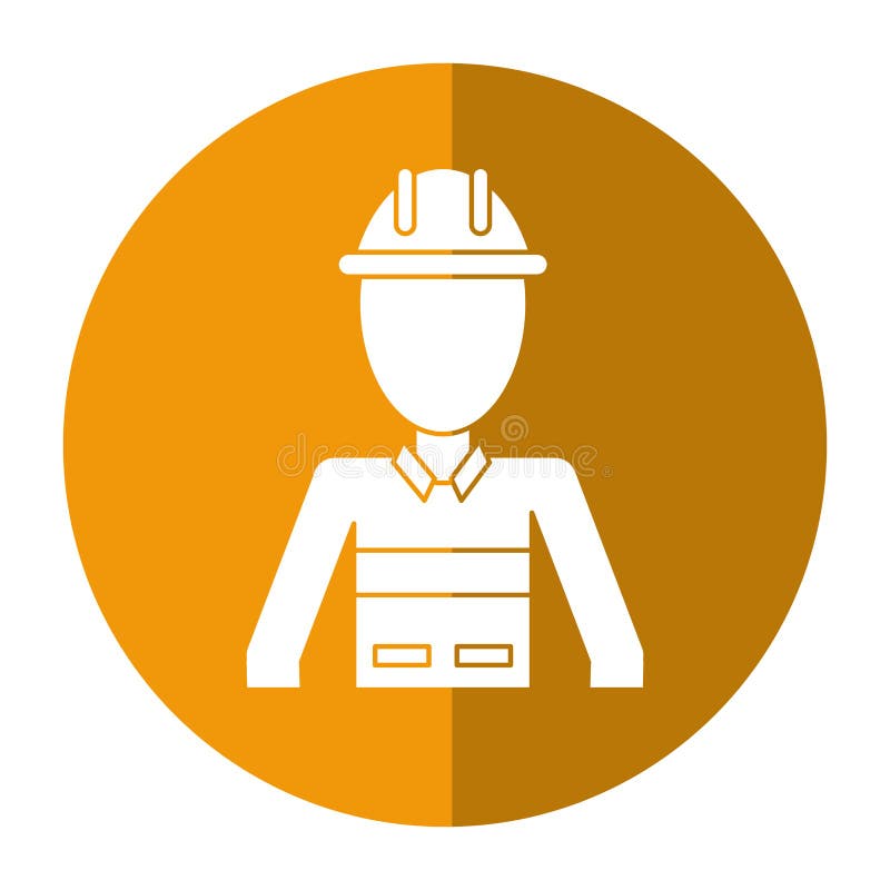 Construction Man Helmet Uniform Shadow Stock Vector - Illustration of ...