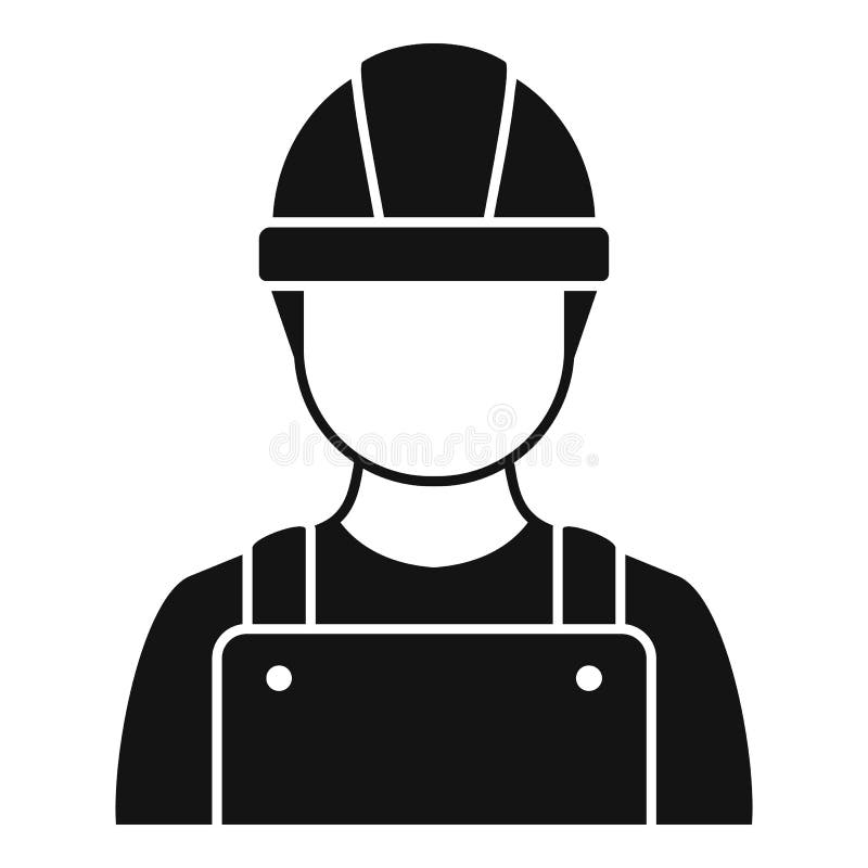 Construction Man Icon, Simple Style Stock Vector - Illustration of ...