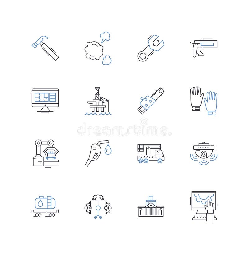 Construction Management Line Icons Collection. Planning, Scheduling ...