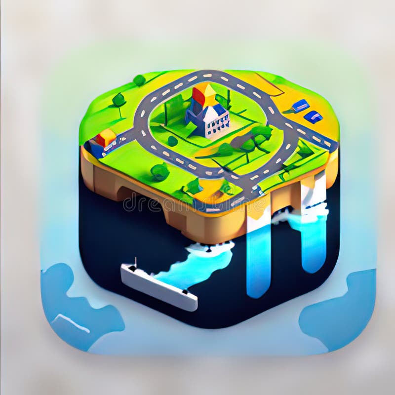 Construction and Management Simulation Software App Icon. Generative AI ...