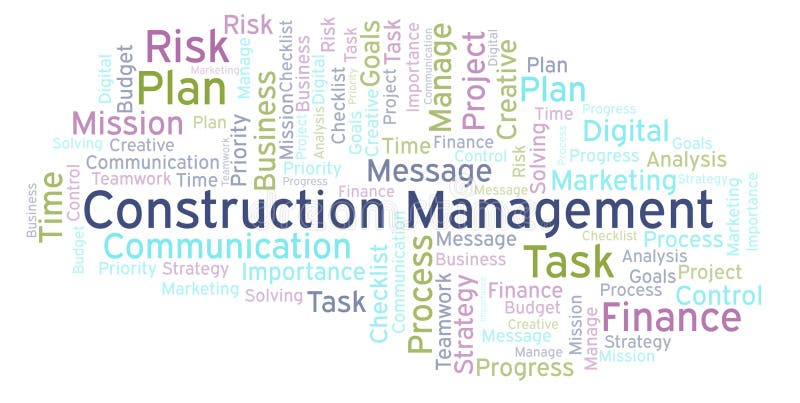 Construction Management Word Cloud, Made with Text only. Stock ...