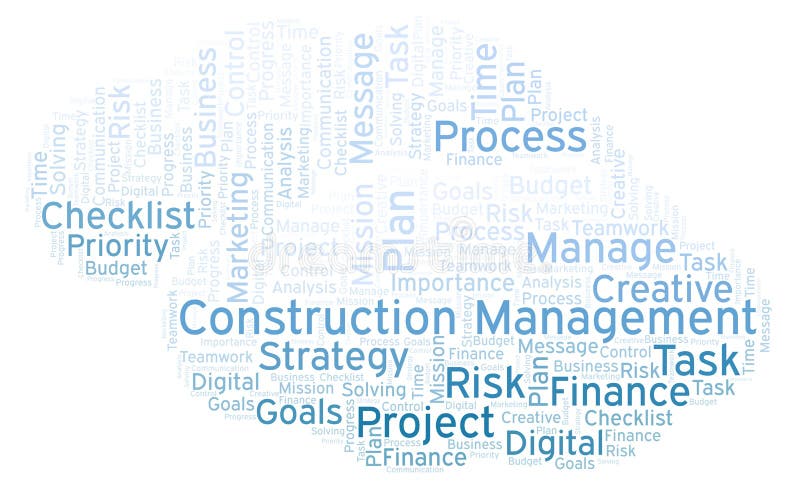 Construction Management Word Cloud, Made with Text only. Stock ...