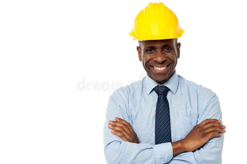 Construction Manager with Arms Folded Stock Image - Image of person ...