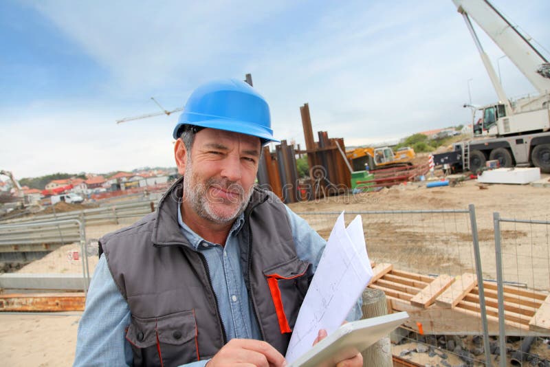 Construction Manager on Building Site Stock Image - Image of control ...