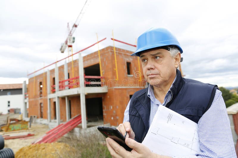 Construction Manager on Building Site Stock Image - Image of manager ...