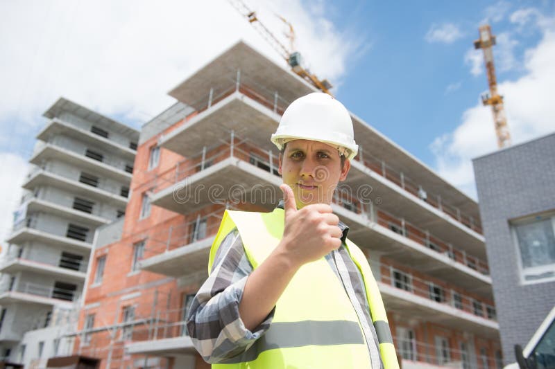 Construction Manager Checking Building Project on Site Stock Image ...