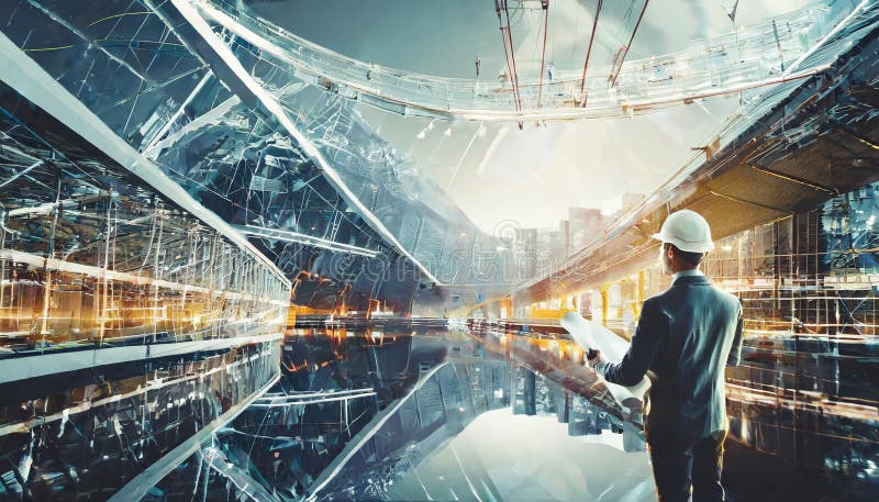 Construction Manager on Construction Site Stock Illustration ...