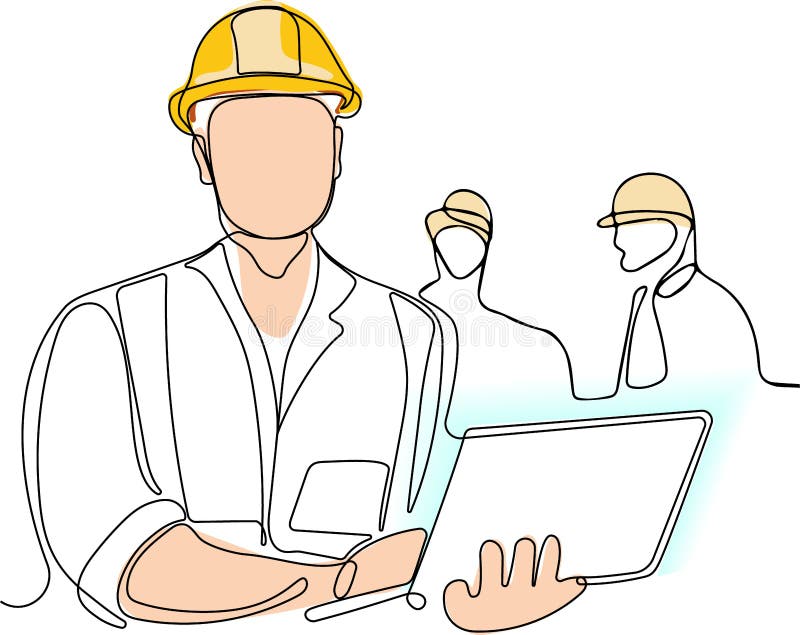 Construction Manager and Engineer Working Stock Vector - Illustration ...