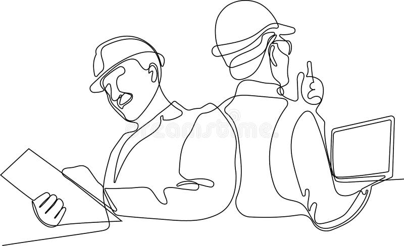 Construction Manager and Engineer Working Stock Vector - Illustration ...