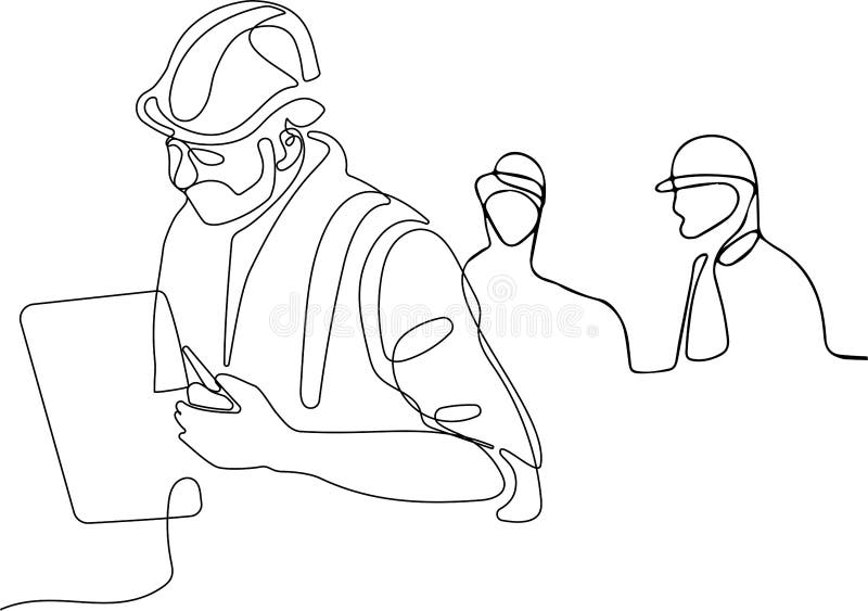 Construction Manager and Engineer Working Stock Vector - Illustration ...