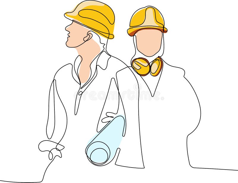 Construction Manager and Engineer Working Stock Vector - Illustration ...