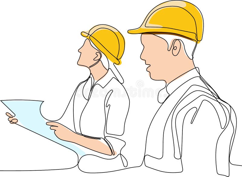 Construction Manager and Engineer Working Stock Vector - Illustration ...