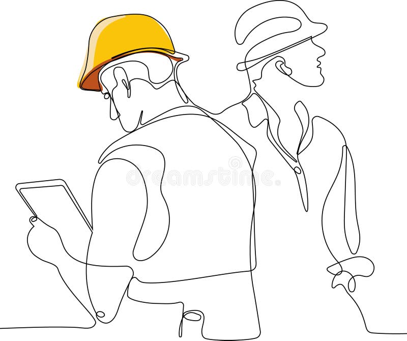 Construction Manager and Engineer Working Stock Vector - Illustration ...