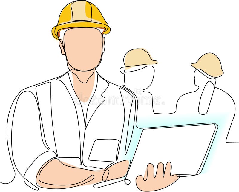 Construction Manager and Engineer Working Stock Vector - Illustration ...
