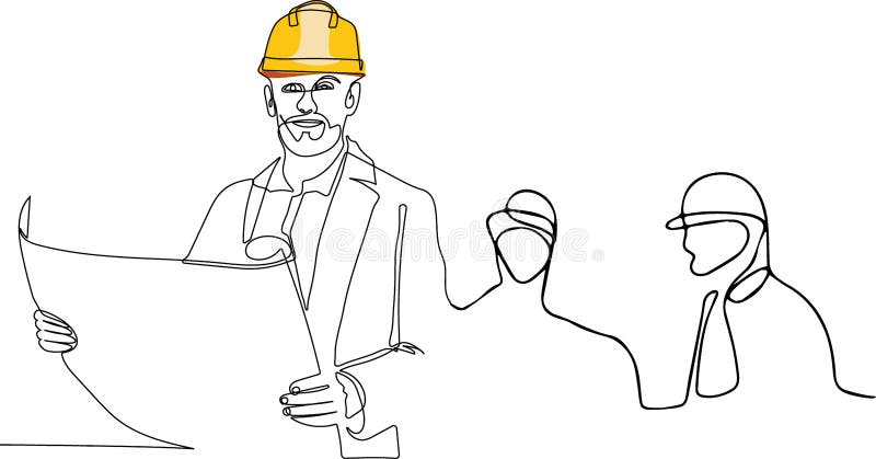 Construction Manager and Engineer Working Stock Vector - Illustration ...