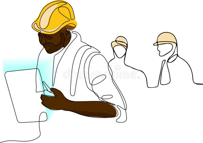 Construction Manager and Engineer Working Stock Vector - Illustration ...