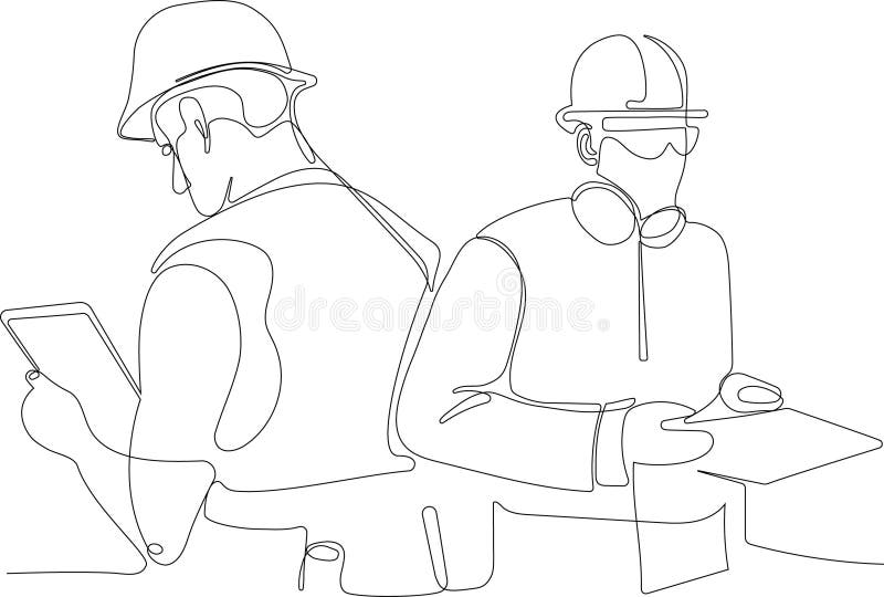 Construction Manager and Engineer Working Stock Vector - Illustration ...