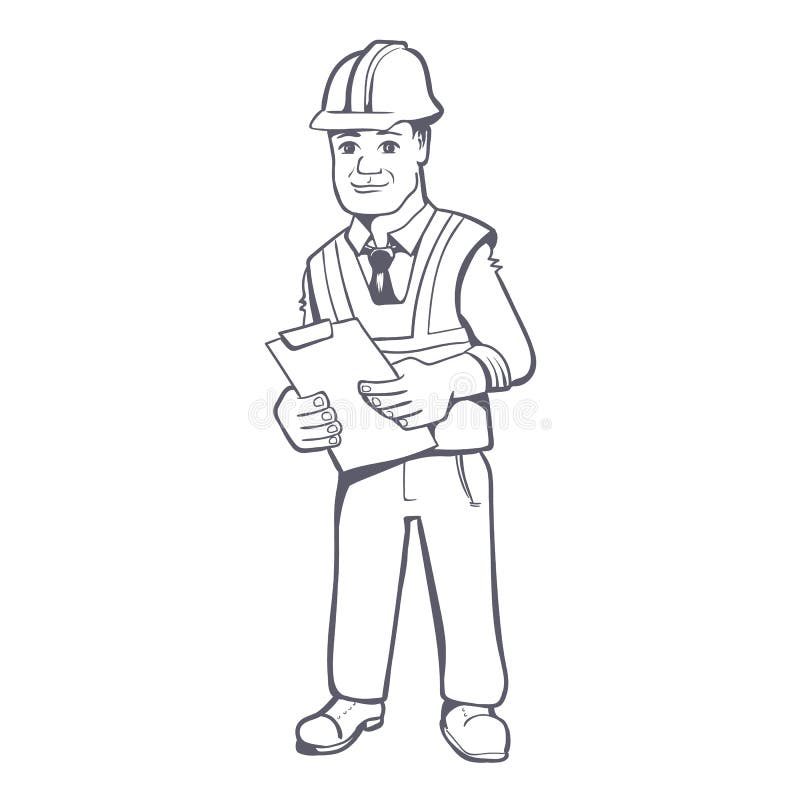 Construction Manager and Engineer Working Stock Vector - Illustration ...