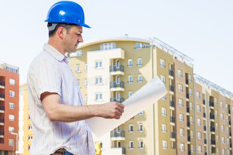 Construction Manager Looking Project Stock Photo - Image of ...