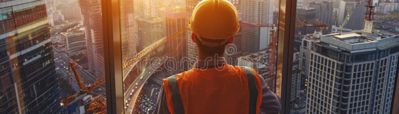 Construction Manager Overseeing a Highrise Building Project Stock ...