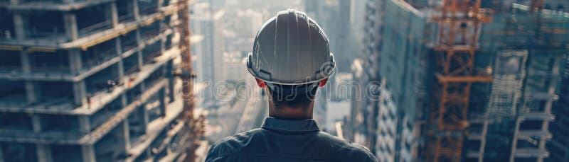 Construction Manager Overseeing a Highrise Building Project Stock ...