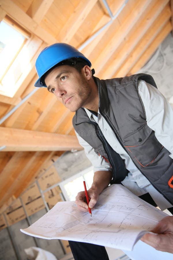 Construction Manager Working Stock Photo - Image of framework ...