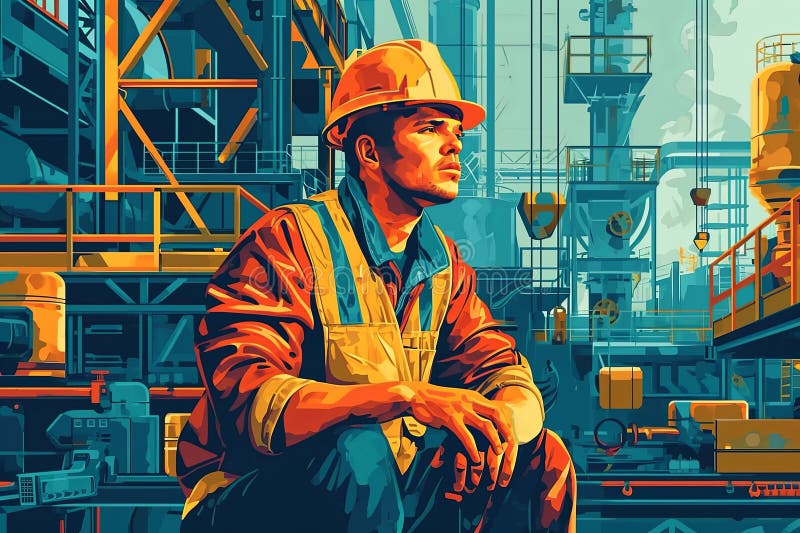 Construction Manufacturing Tools with Yellow Safety Helmet and Labor ...