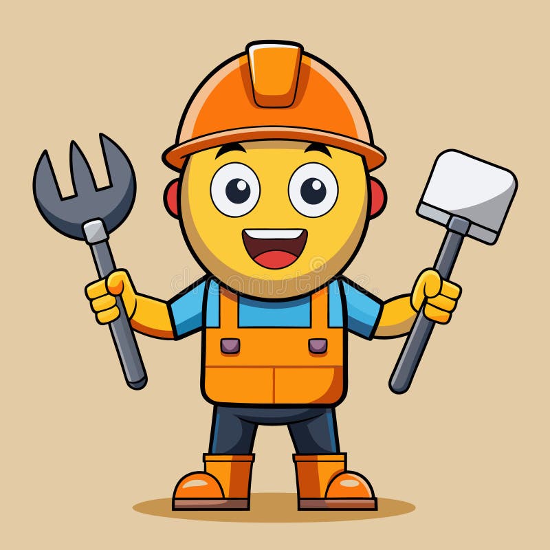 Construction mascot stock vector. Illustration of holding - 385281224
