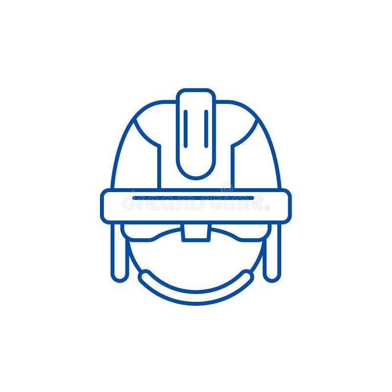 Construction Mask Line Icon Concept. Construction Mask Flat Vector ...